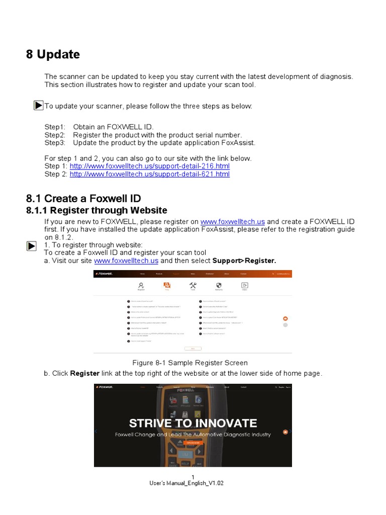 Manual de Uso Actualización Foxwell | PDF | Personal Computers | Password