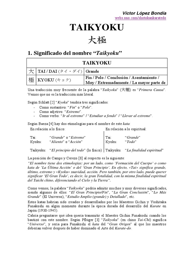 Taikyoku | PDF | Kárate | Kata