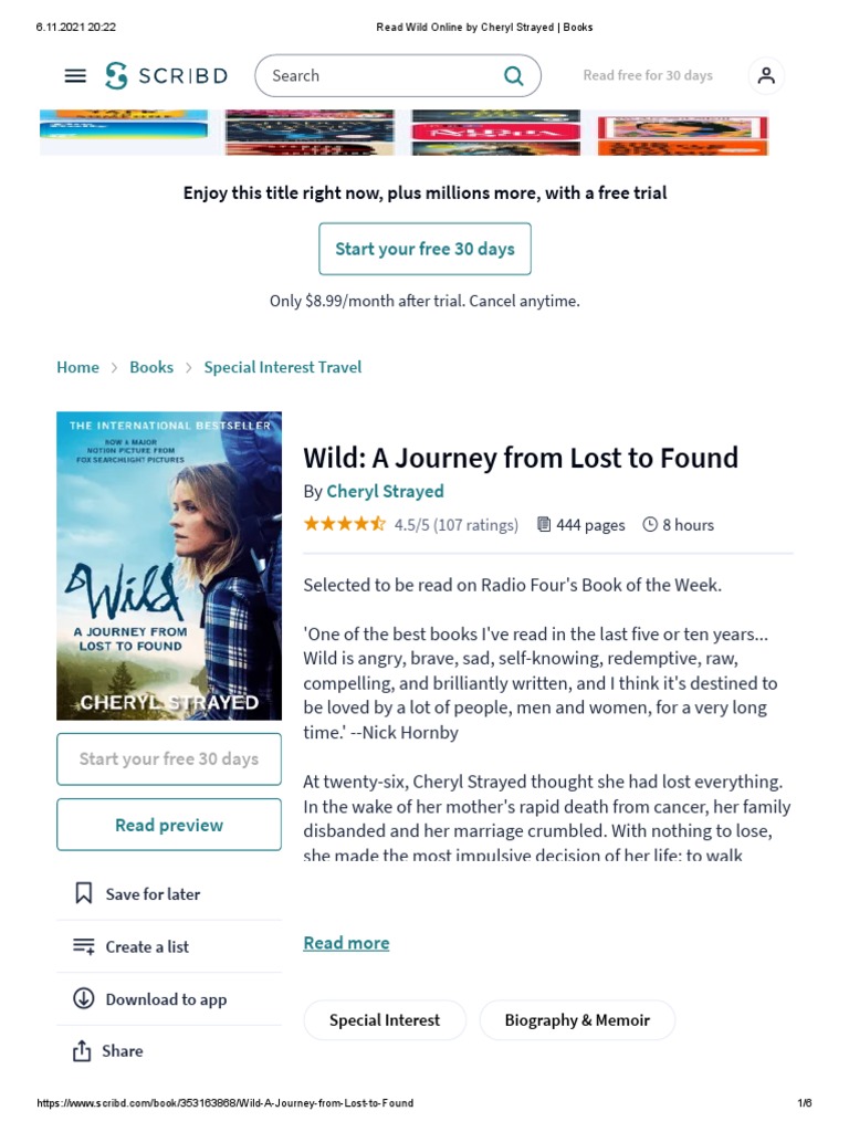 Read Wild Online by Cheryl Strayed - Books | PDF | Scribd