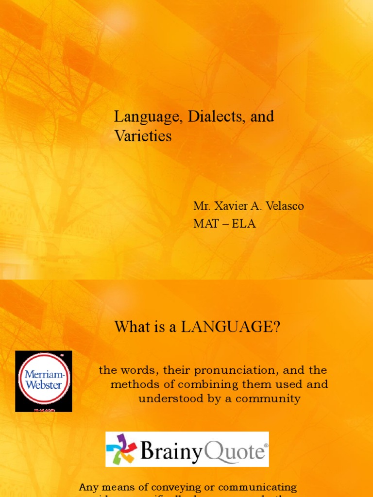 Language, Dialects, and Varieties | PDF | Dialect | Languages Of Asia