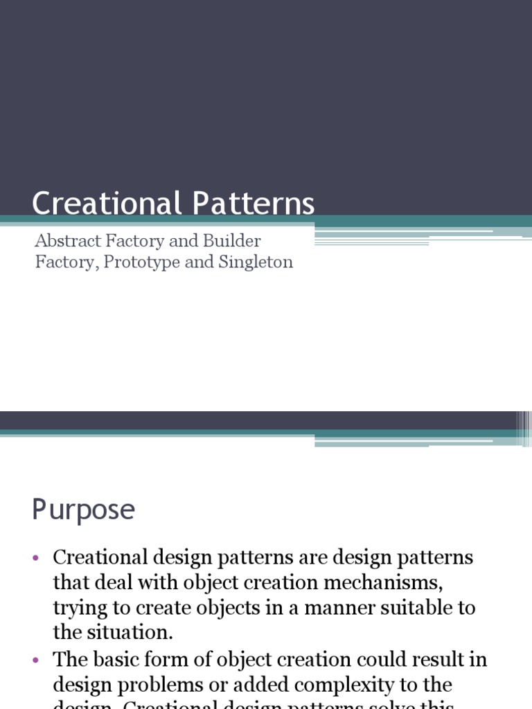Lecture 3 Creational Patterns Complete | PDF | Method (Computer Programming) | Class (Computer ...