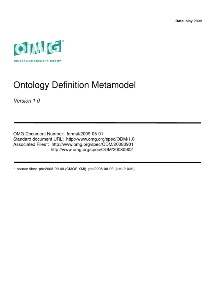 ODM - Ontology Definition Metamodel (OMG) | PDF | Resource Description Framework | Copyright