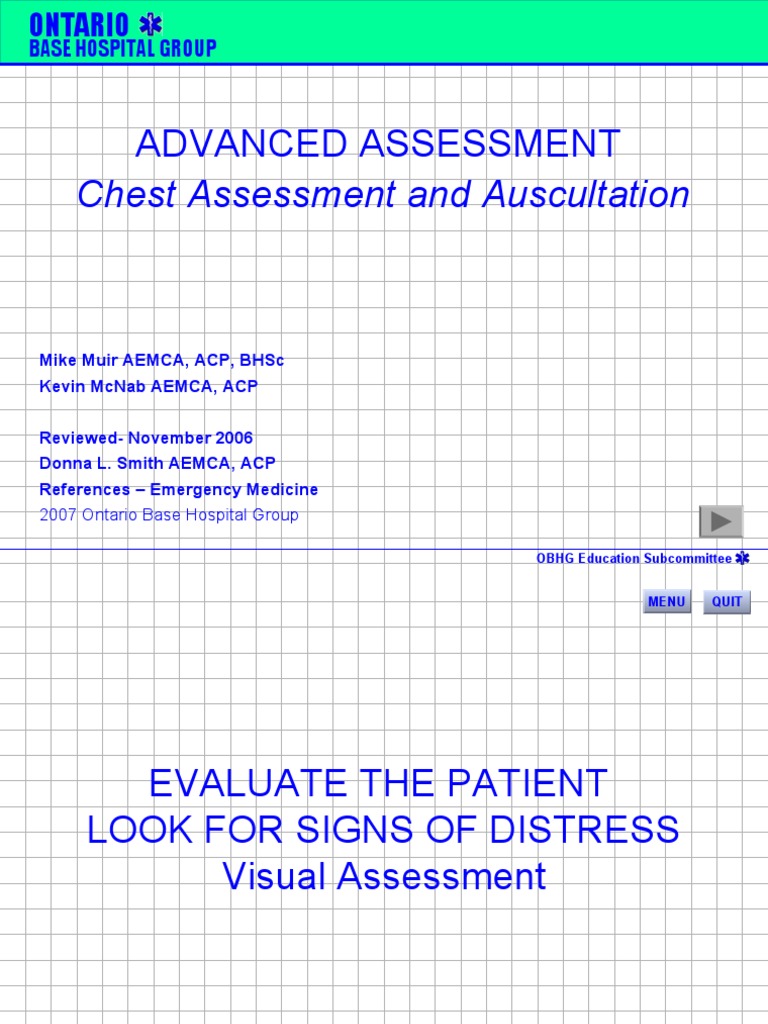 Advanced Assessment Chest Assessment and Auscultation: Base Hospital ...