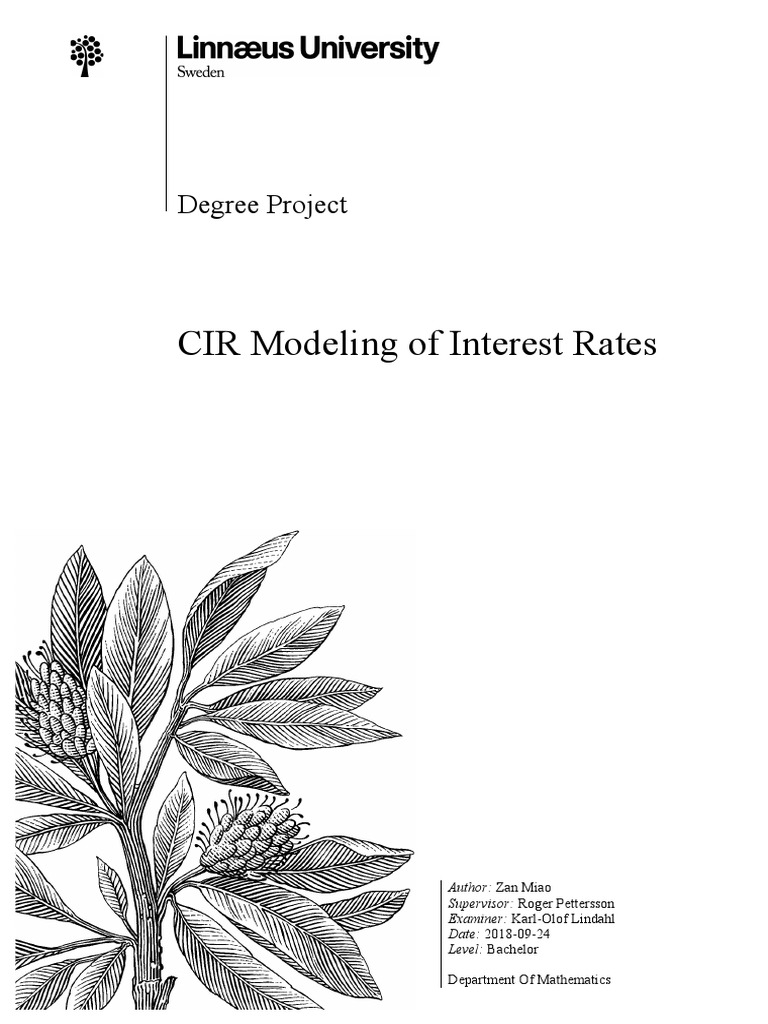 CIR Modeling of Interest Rates: Degree Project | PDF | Stochastic ...