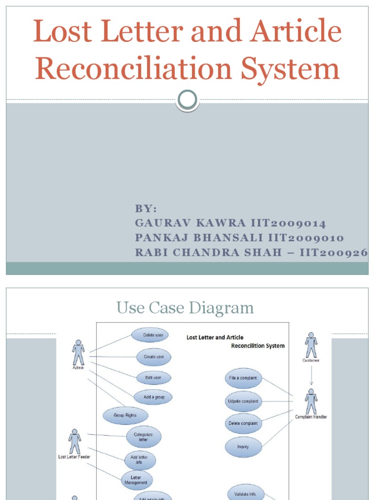 Lost Article Reconciliation System | PDF