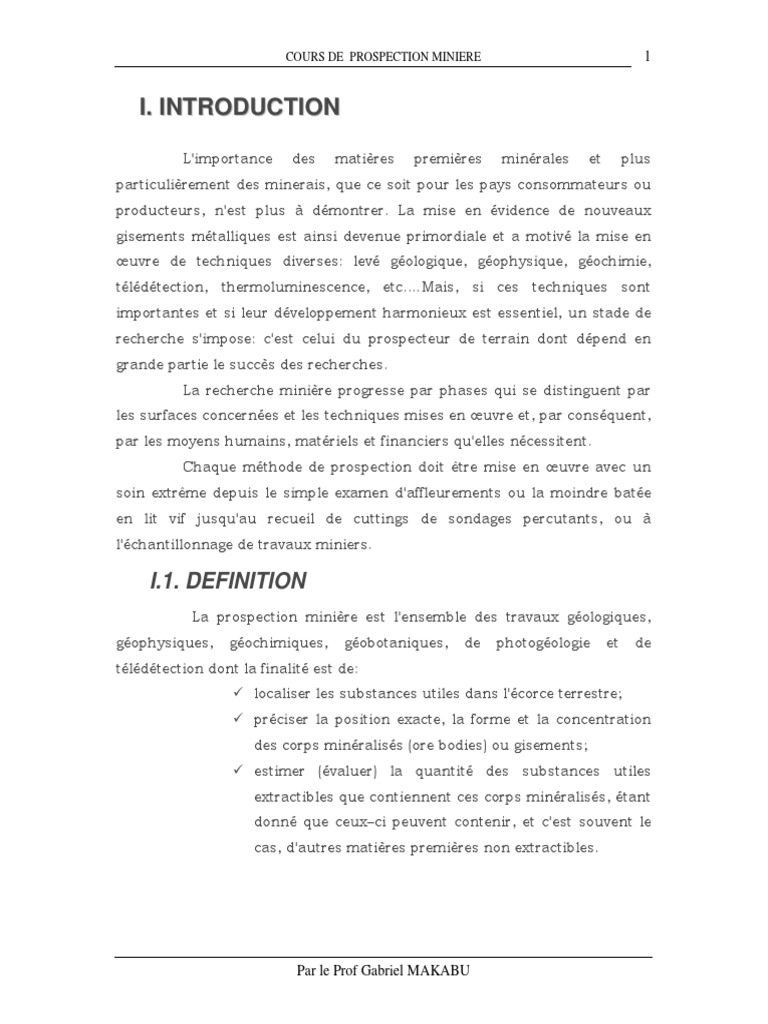 Cours de Prospection Minérale | PDF | Exploitation minière | Géologie