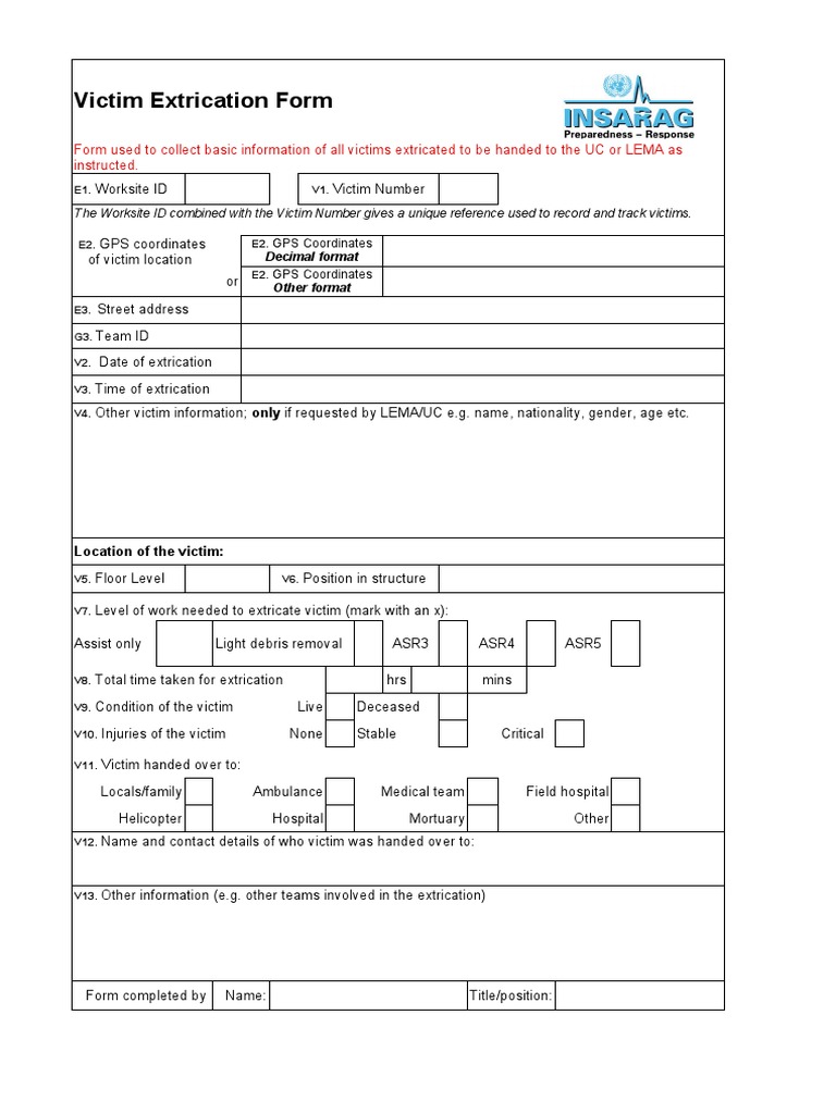 Victim Extrication Form | PDF