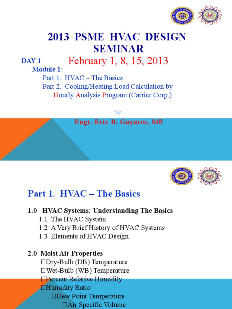 Hvac Design Seminar | Download Free PDF | Air Conditioning | Humidity