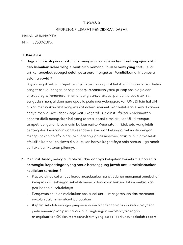 Juninarita - Tugas 3 Filsafat Pend Dasar | PDF