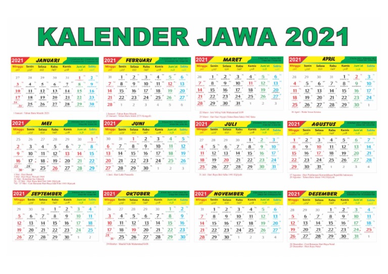 Kalender 2021 Lengkap PDF | PDF