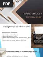 Model SUBIECT II Rezolvat BAC Romana | PDF