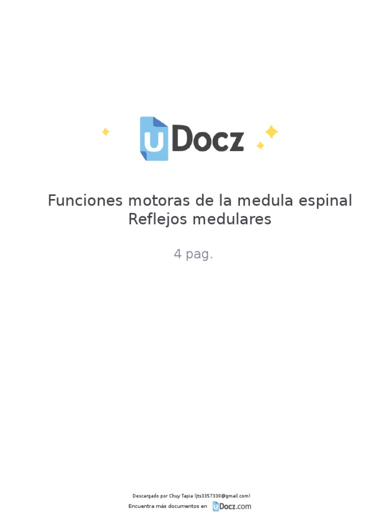 Funciones Motoras de La Medula Espinal Reflejos Medular | PDF | Médula espinal | Neurona