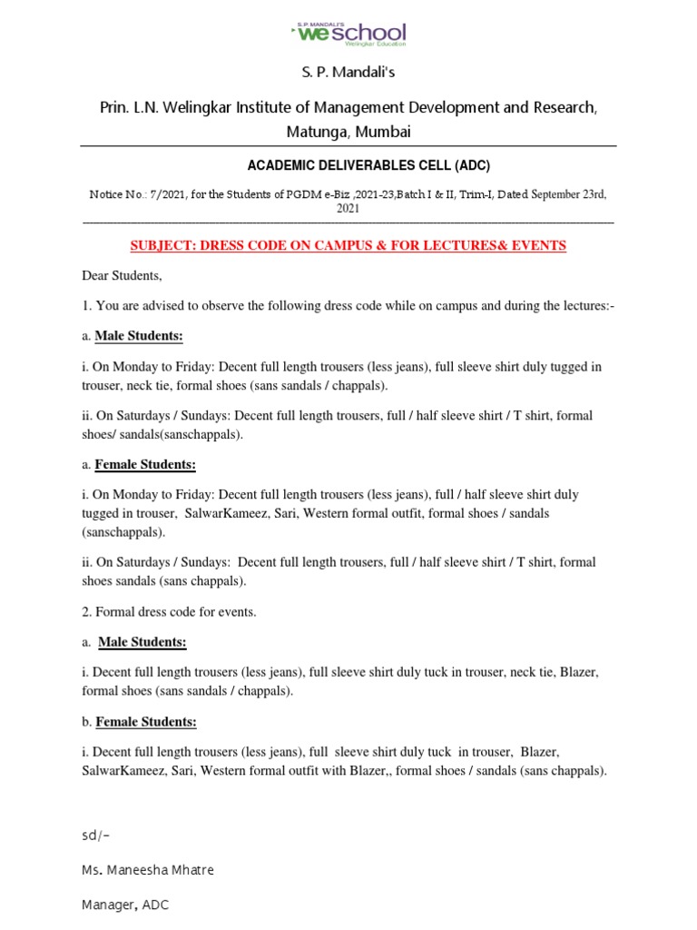 Prin. L.N. Welingkar Institute of Management Development and Research ...