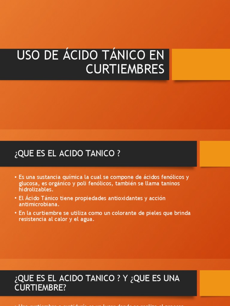 Acido Tanico | PDF | Piel | Sustancias químicas