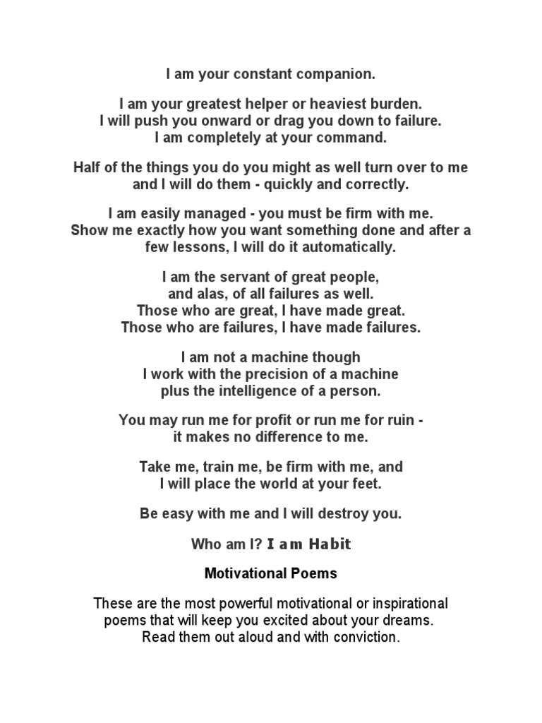 These Are The Most Powerful Motivational or Inspirational Poems That ...