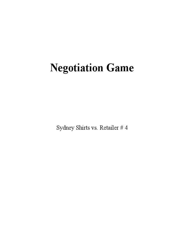 Negotiation Game | PDF | Discounts And Allowances | Retail