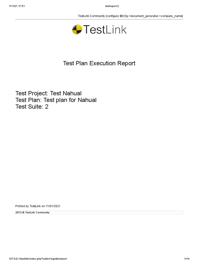 TestLink Test Reports-AlcocerGiovanni | PDF | Software | Software de la ... TestLink Test Reports-AlcocerGiovanni | PDF | Software | Software de la ...