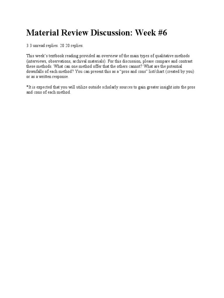 Material Review Discussion | PDF