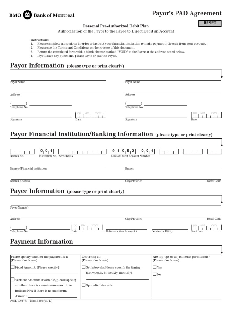 PAD Document | PDF | Payments | Cheque