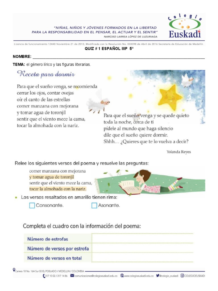 05 Español Quiz #1 | PDF