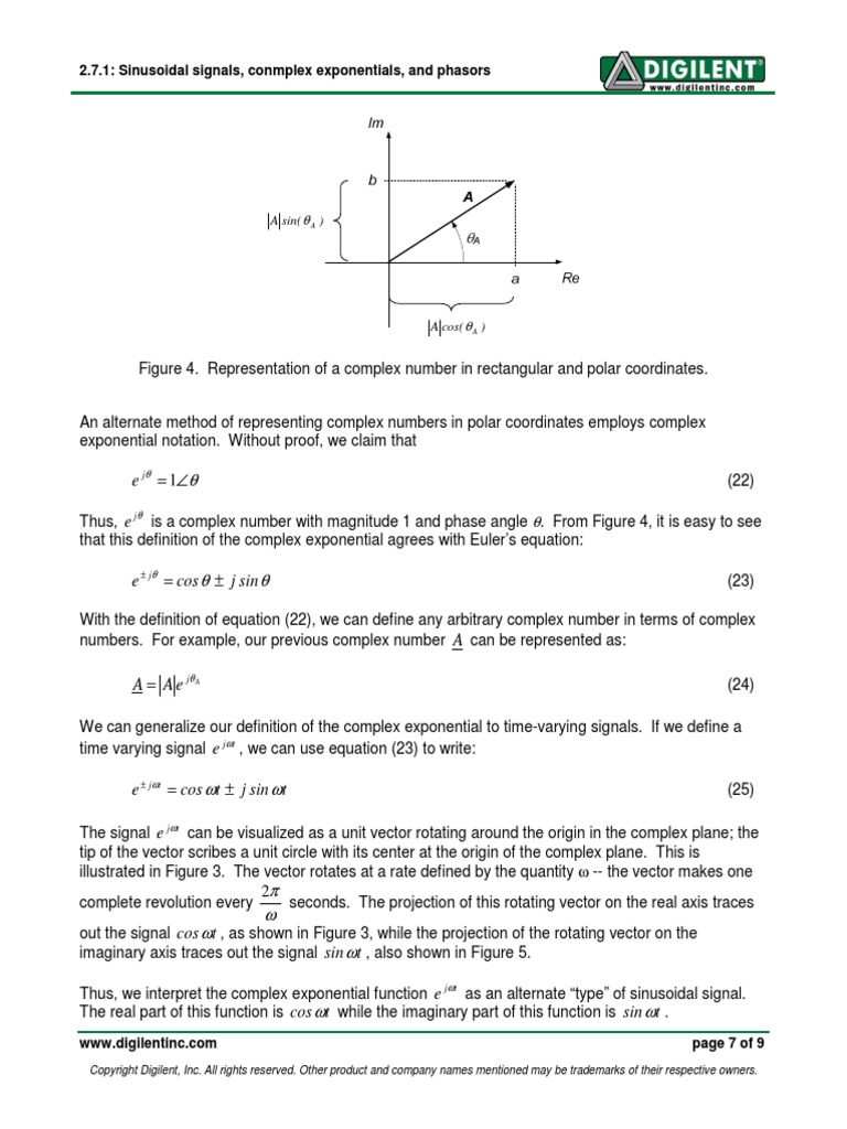 Sinusoidal Signals, Complex - Part7 | PDF | Complex Number | Geometry
