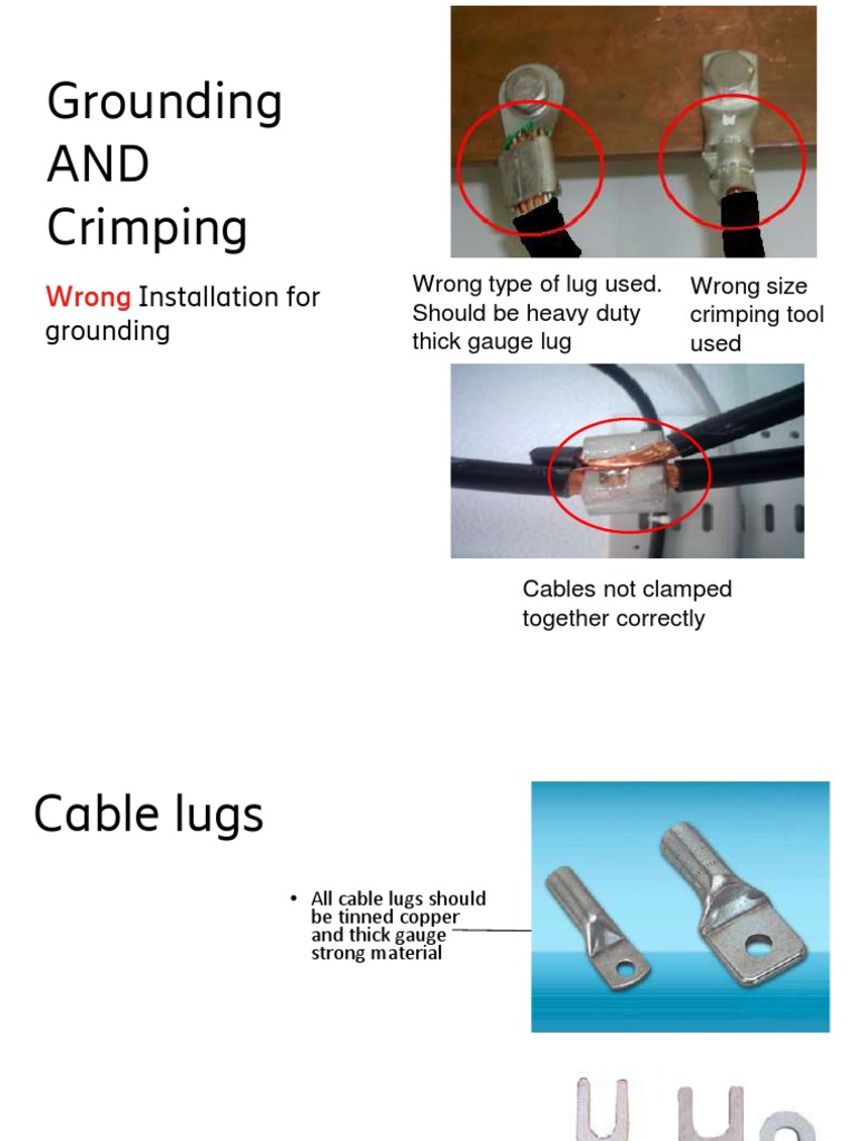 Grounding AND Crimping: Wrong | PDF | Electrical Engineering | Manufactured Goods