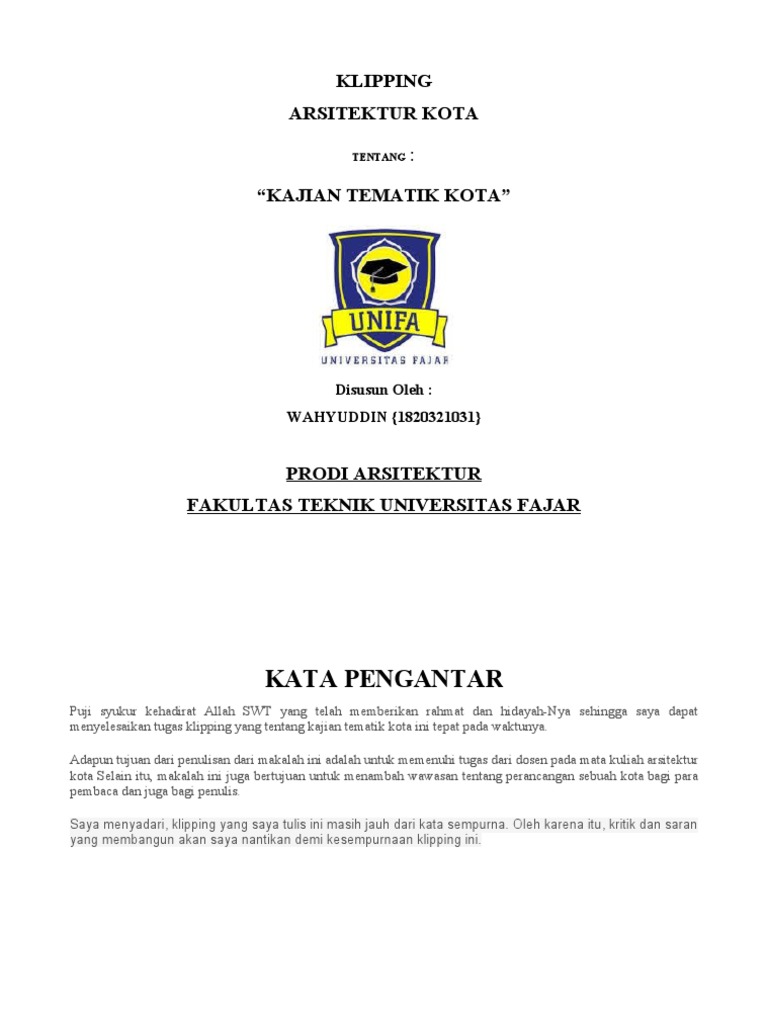 Tugas Klipping Arsitektur Kota | PDF | Seni | Sejarah