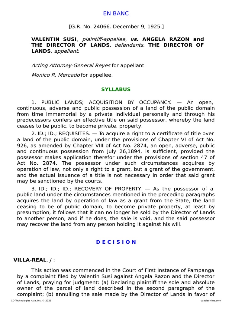 156331-1925-Susi v. Razon | PDF | Judgment (Law) | Justice