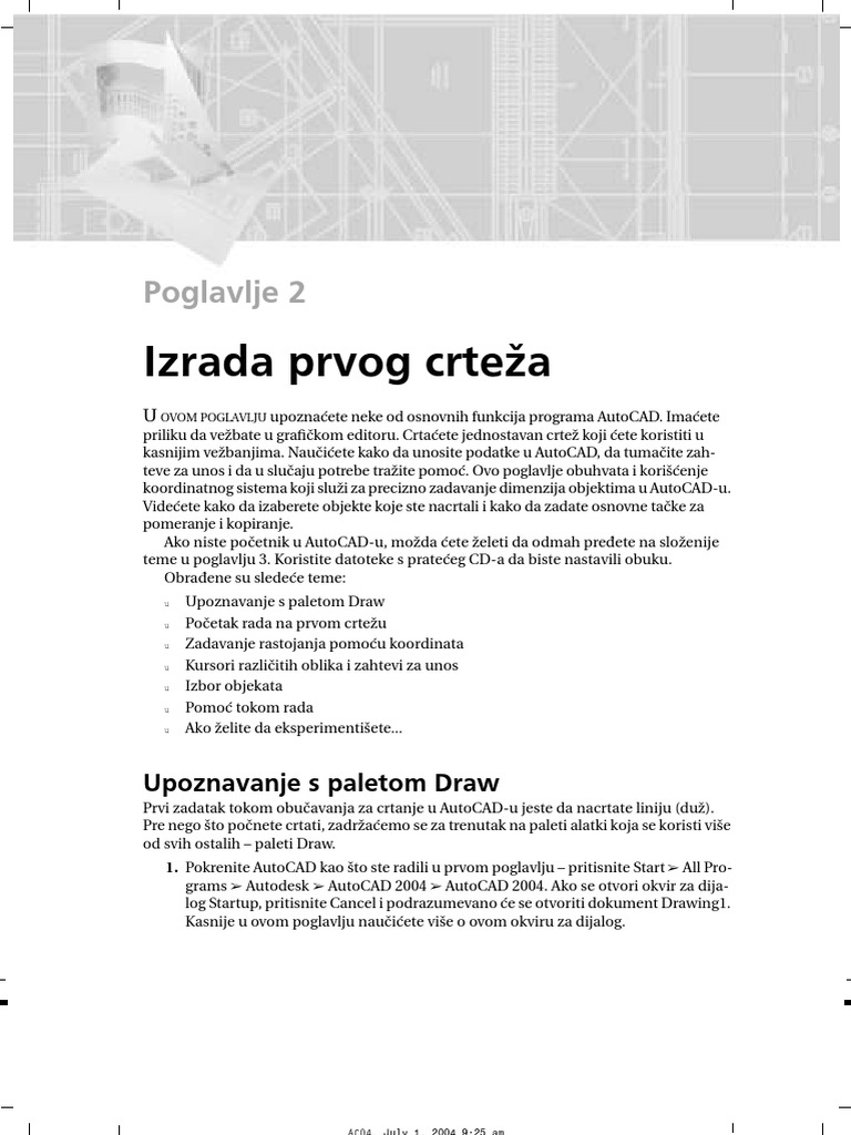 AutoCad - Izrada Prvog Crteza | PDF