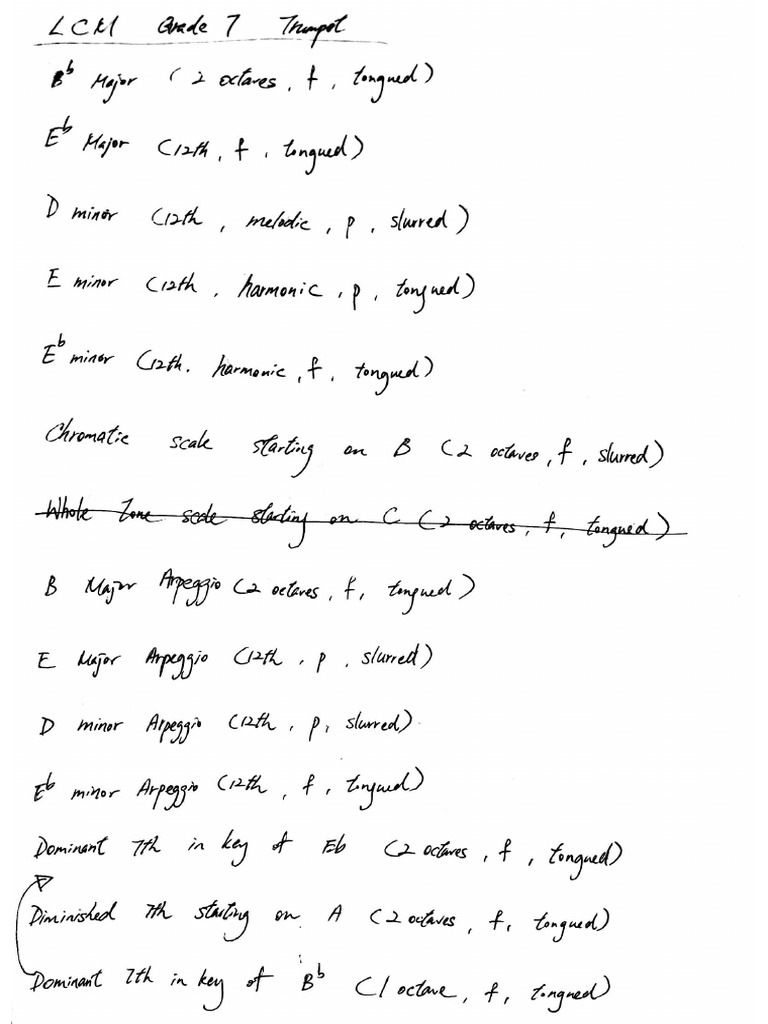 LCM G7 Trumpet - Scales | PDF