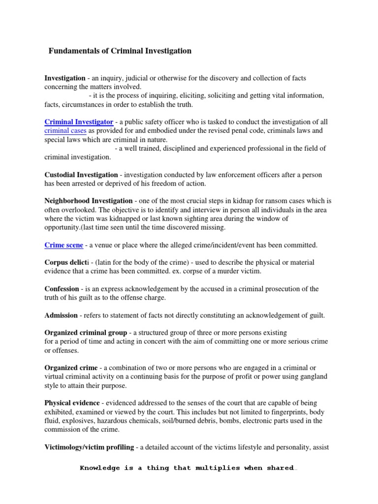 Three Fold Aims of Criminal Investigation | PDF | Witness | Crimes