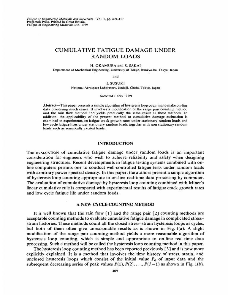 Cumulative Fatigue Damage Under Random Loads | PDF | Fatigue (Material ...