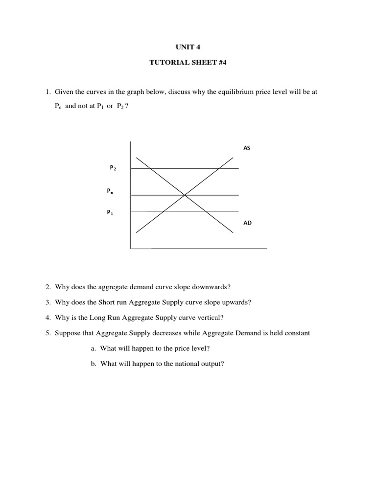 Tutorial Sheet 4.macro.2017 | PDF | Economic Equilibrium | Aggregate Demand