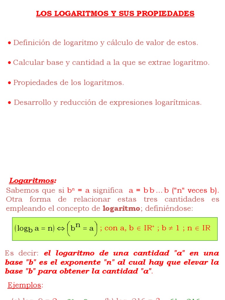 Logaritmos | PDF | Logaritmo | Exponenciación