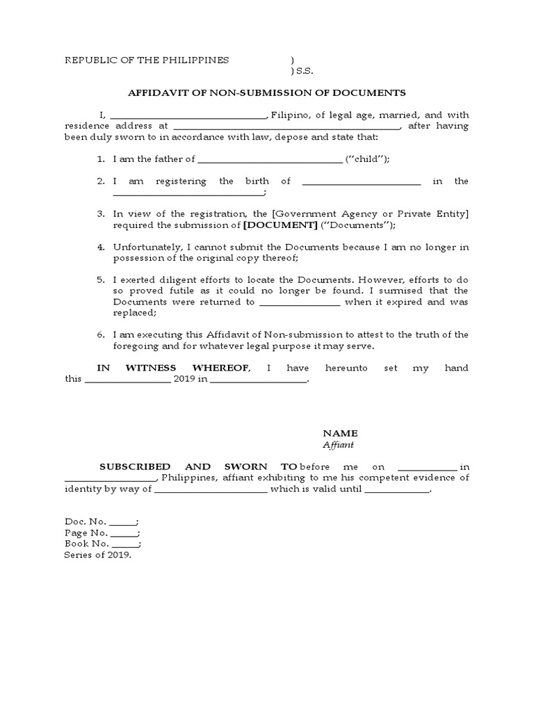 Affidavit of Non-Submission | PDF