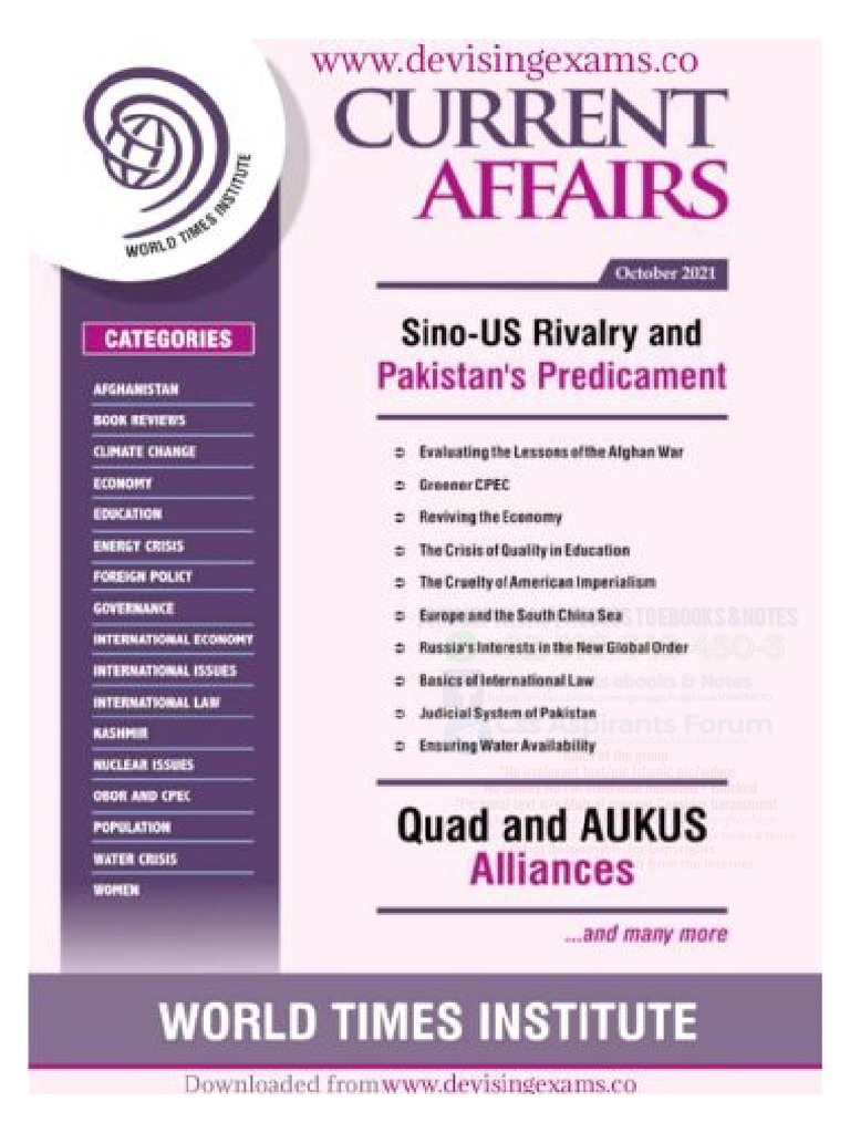 Jwt Current Affairs Oct 2021 Pdf