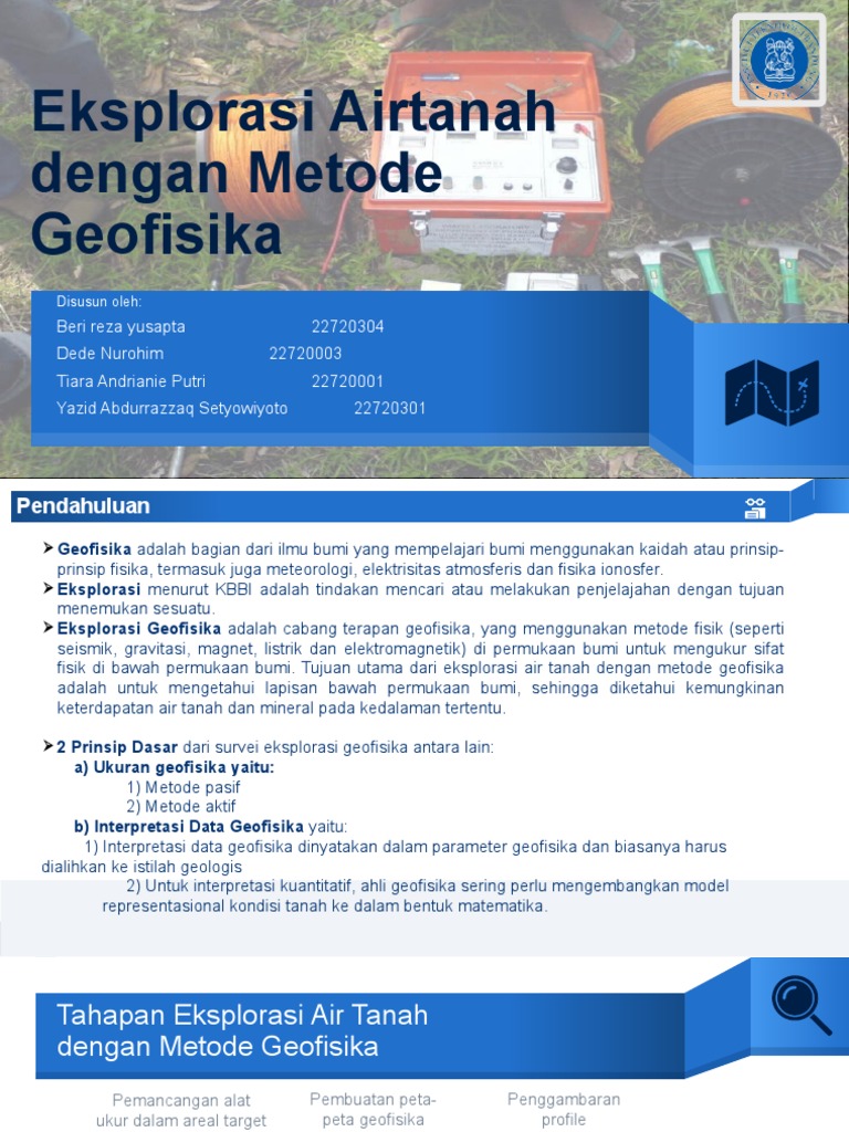 Tugas Eksplorasi Air Tanah - Metode Geofisika | PDF