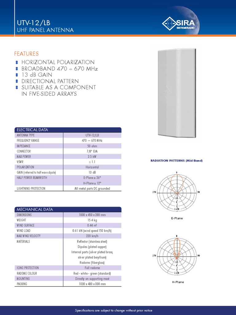Utv 12 LB | PDF | Antenna (Radio) | Electromagnetic Radiation