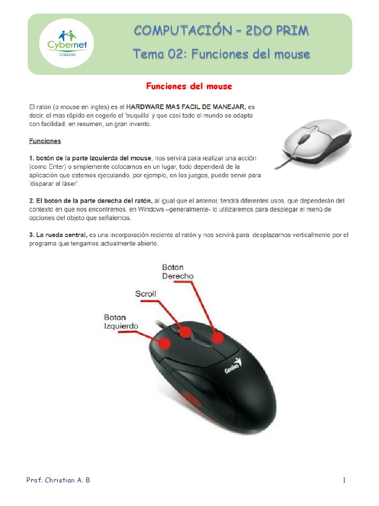 IIIB - Clase 02 - 2do Prim (Funciones Del Mouse) | PDF