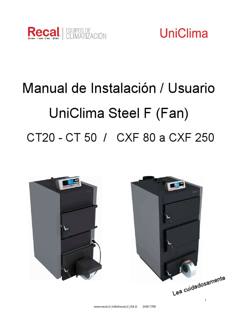 Manual Steel F CXF Fanv.1. | PDF | Chimenea | Agua