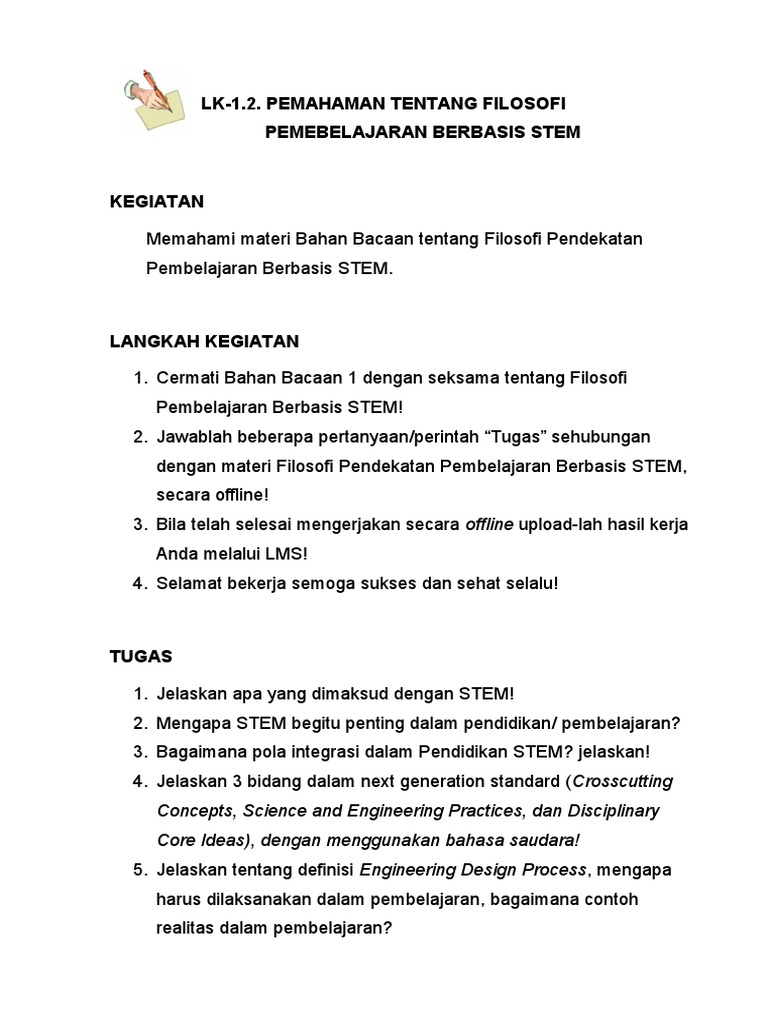 Filosofi Pembelajaran Berbasis STEM | PDF