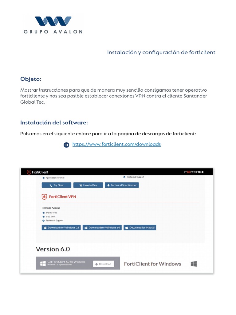 Guía de Configuración de FortiClient VPN | PDF
