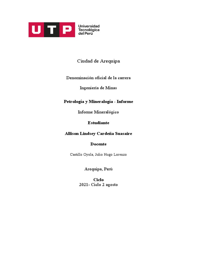 s11.s1 - Tarea Practica Calificada Pc-2 Guia | PDF | Yeso | Caliza