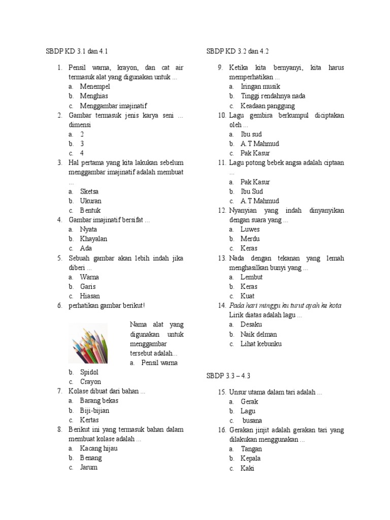 SBDP Kelas 2 | PDF | Seni