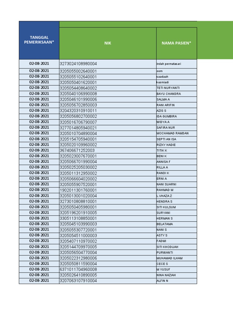 08 Form Offline Posbindu Vaksin | PDF