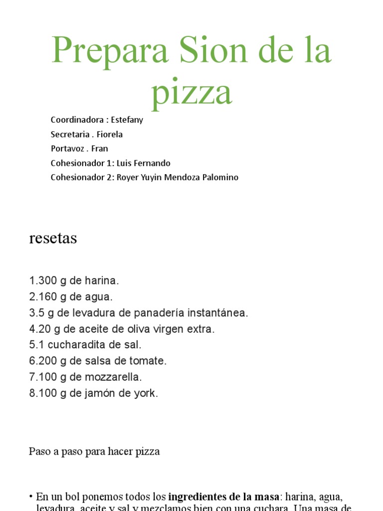 Prepara Sion de La Pizza | PDF | Pizza | Panes