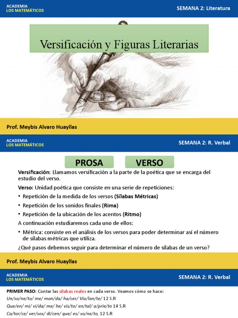 Versificación y Figuras Literarias | PDF | Metro (poesía) | Rima