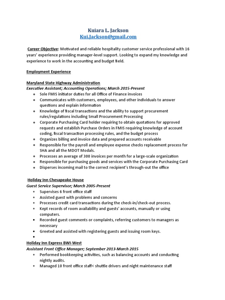 Final Resume 2 | PDF | Bookkeeping | Business