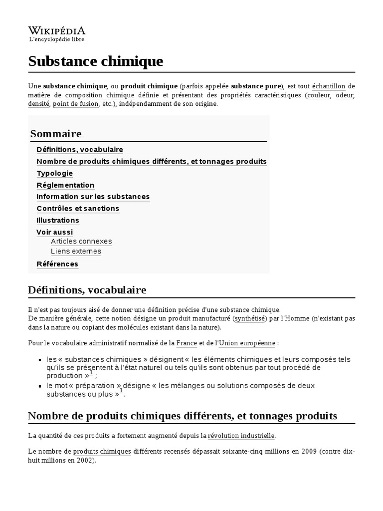 Substance Chimique | PDF | Substances chimiques | Matériaux