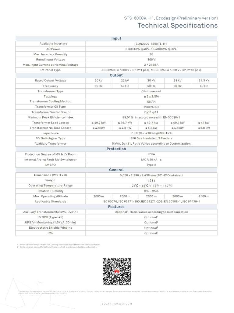 Datasheet of STS 6000K H1 GCA | PDF | Transformer | Power Engineering